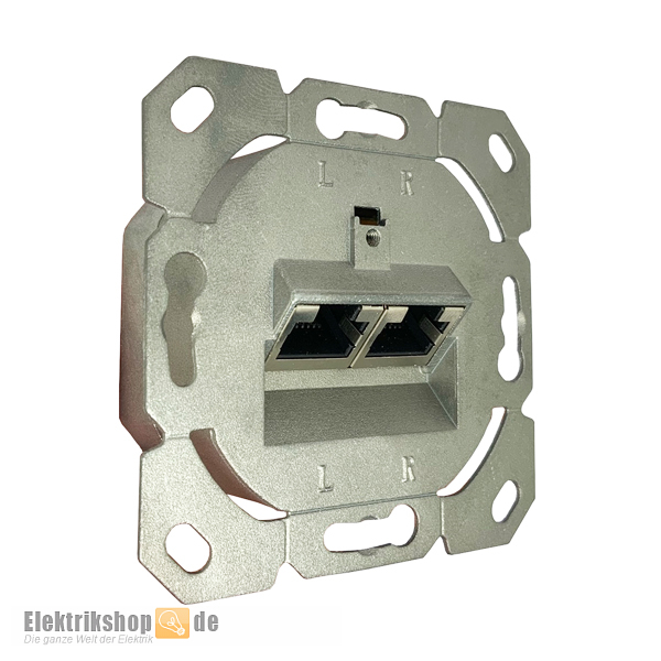 Netzwerkdose Cat.6 8/8 Unterputz 2xRJ45 mit Abdeckung