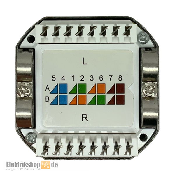Netzwerkdose Cat.6 8/8 Unterputz 2xRJ45 mit Abdeckung