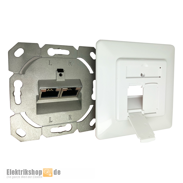 Netzwerkdose Cat.6 8/8 Unterputz 2xRJ45 mit Abdeckung