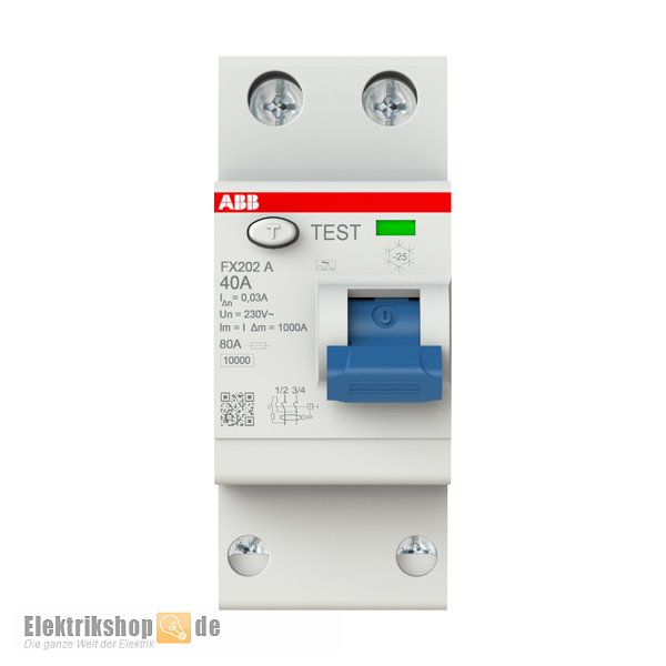 ABB FX202A-40/0,03 FI-Schutzschalter 40A 30mA 2-polig